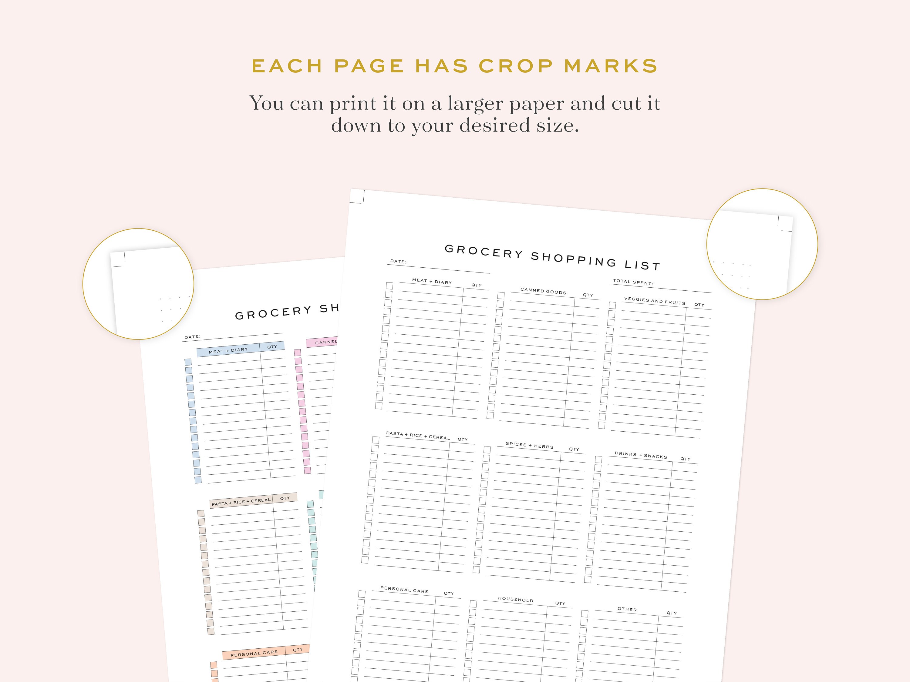 Printable Grocery Shopping List Fillable Shopping List - Etsy UK