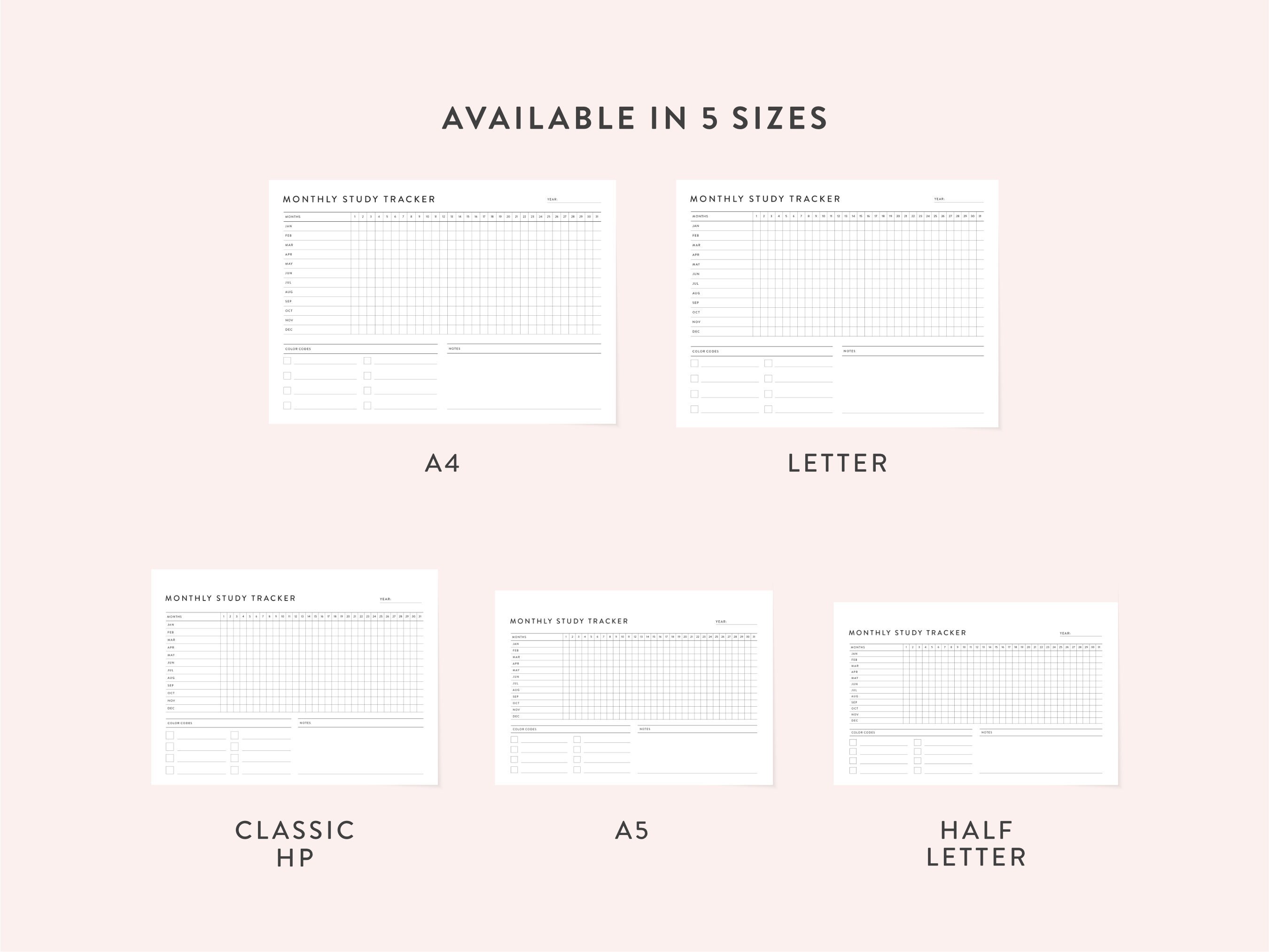 Printable Monthly Study Tracker, Monthly Student Organizer, Study ...