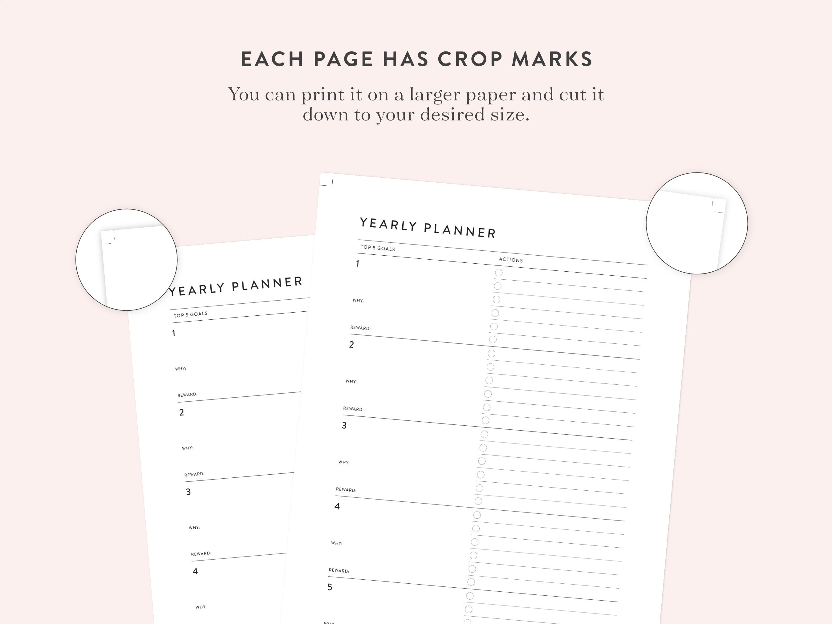 Printable Yearly Goal Planner, Fillable | Annual Goal Planner, Top 6 ...