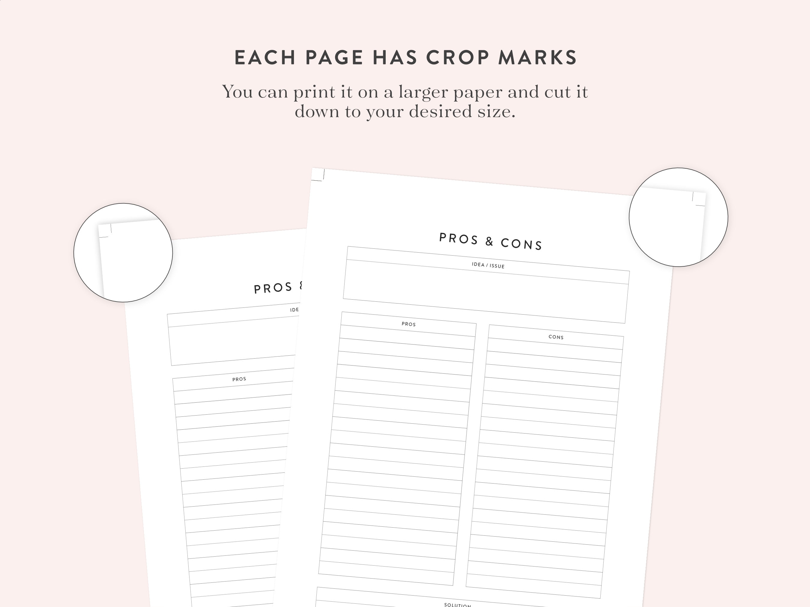 Printable Pros Cons List, Fillable Pros and Cons, Idea Organizer ...