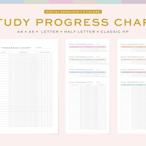 Printable Study Progress Chart, Student Study Planner, Study Progress ...