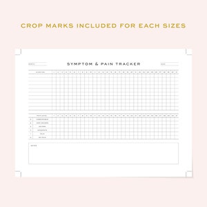 Printable Symptom and Pain Tracker Monthly Pain Level | Etsy