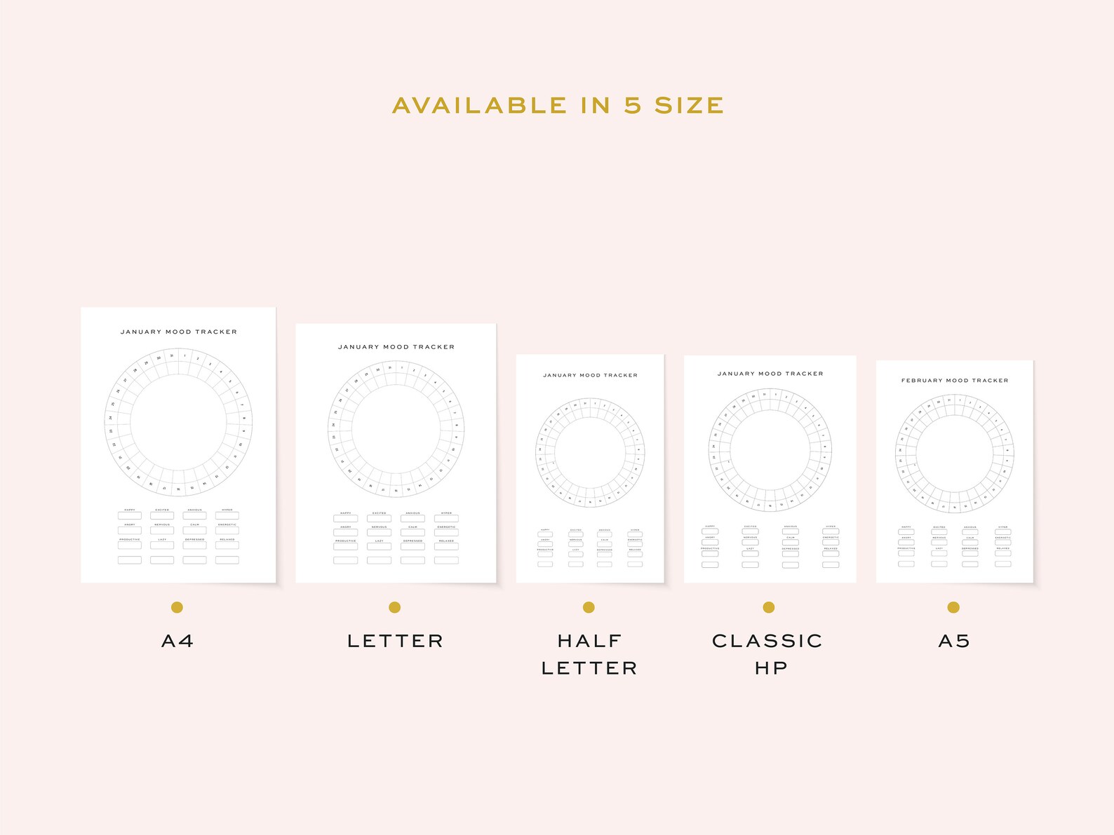 Printable Mood Tracker 12 Months Mood Tracker Planner 5 - Etsy