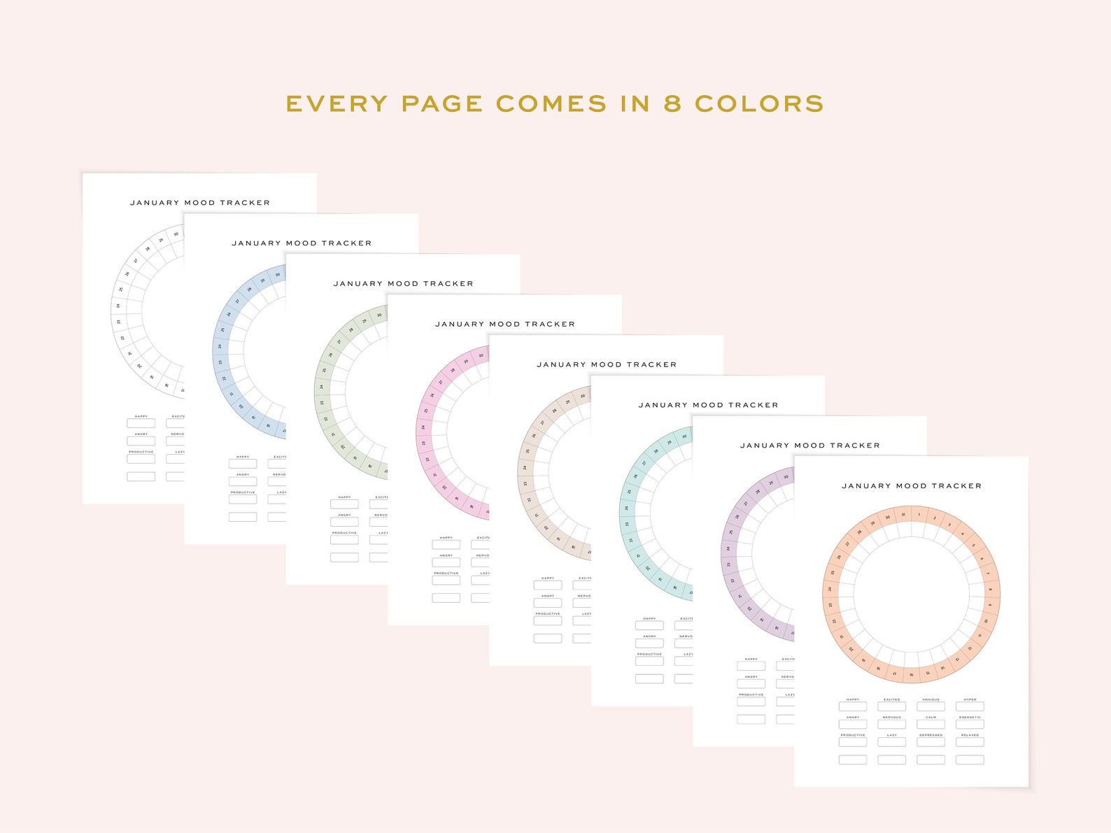 Printable Mood Tracker 12 Months Mood Tracker Planner 5 - Etsy UK