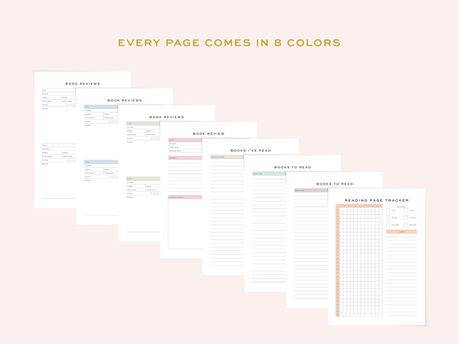 Printable Book Reading Set Planner Book Reading Journal | Etsy UK