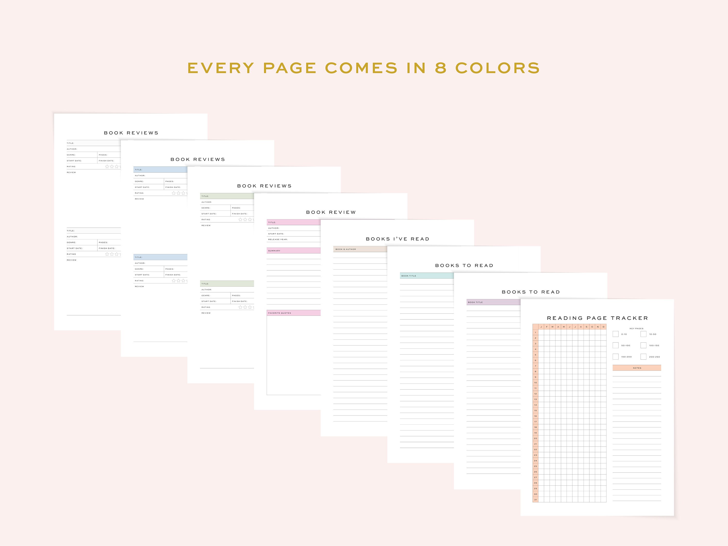 Printable Book Reading Set Planner Book Reading Journal | Etsy UK