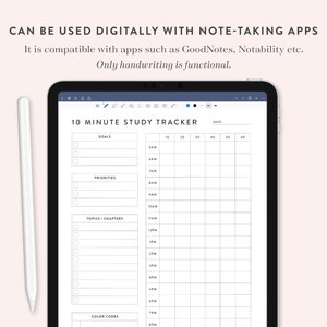 Printable 10 Minute Study Tracker, Study Session Planner, Academic ...