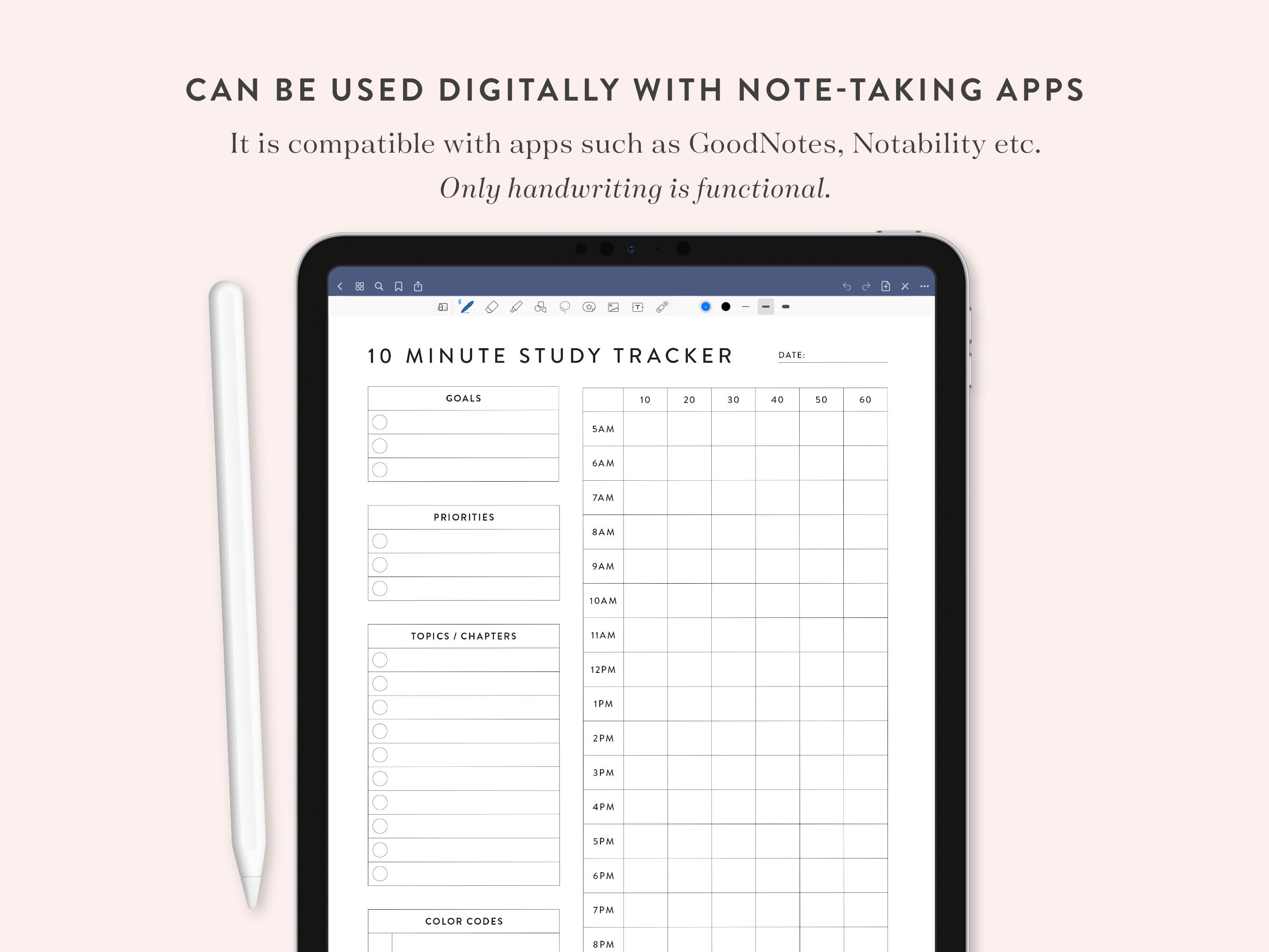 Printable 10 Minute Study Tracker, Study Session Planner, Academic ...