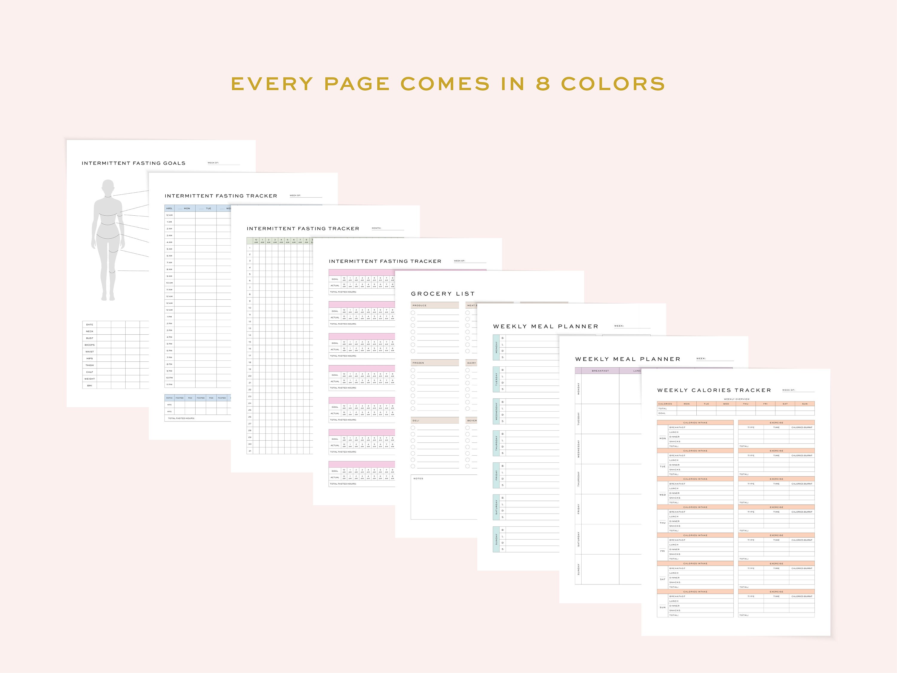 Printable Intermittent Fasting Planner IF Diet Planner Set - Etsy UK