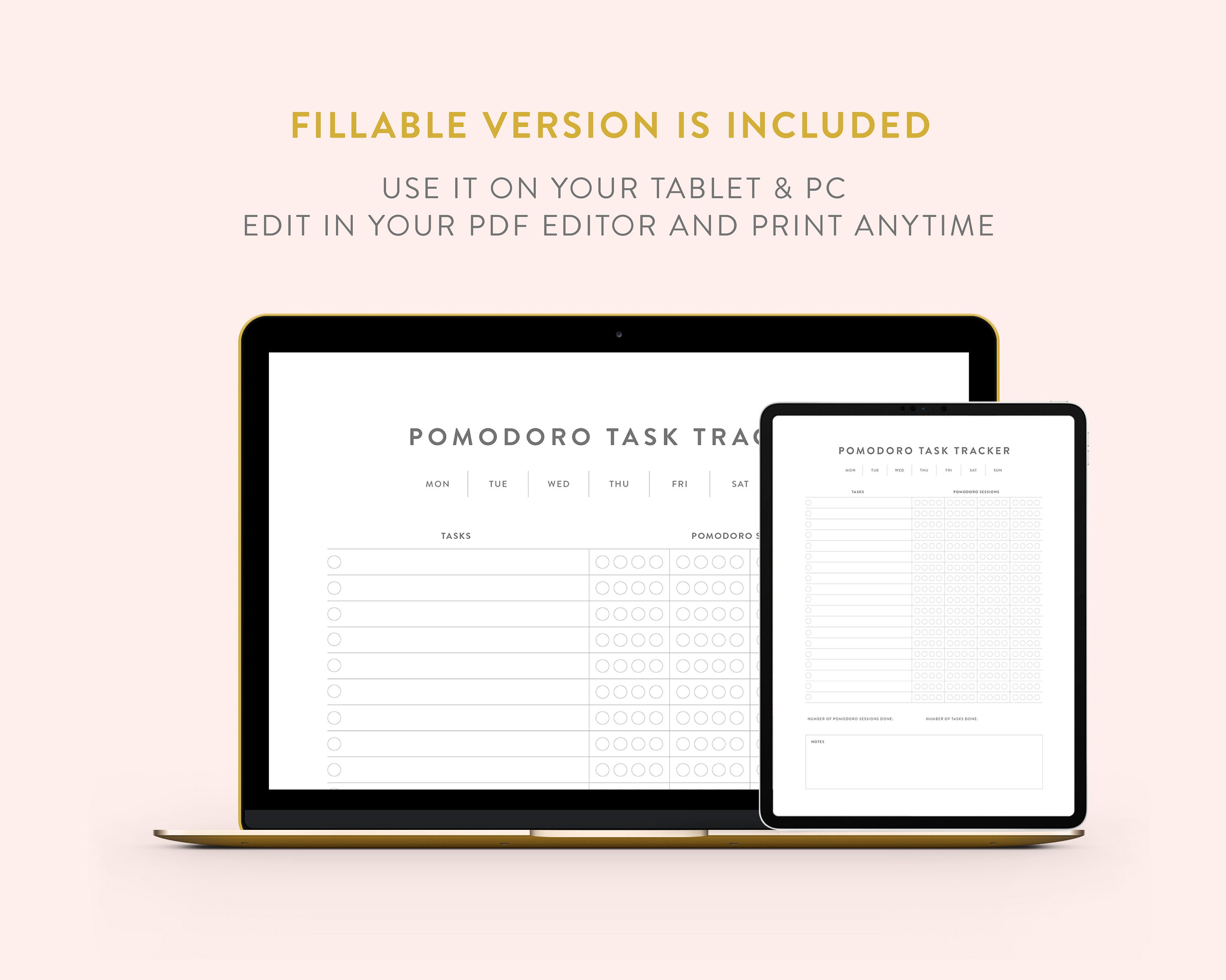 Printable Pomodoro Task Tracker Fillable Pomodoro Work and | Etsy UK