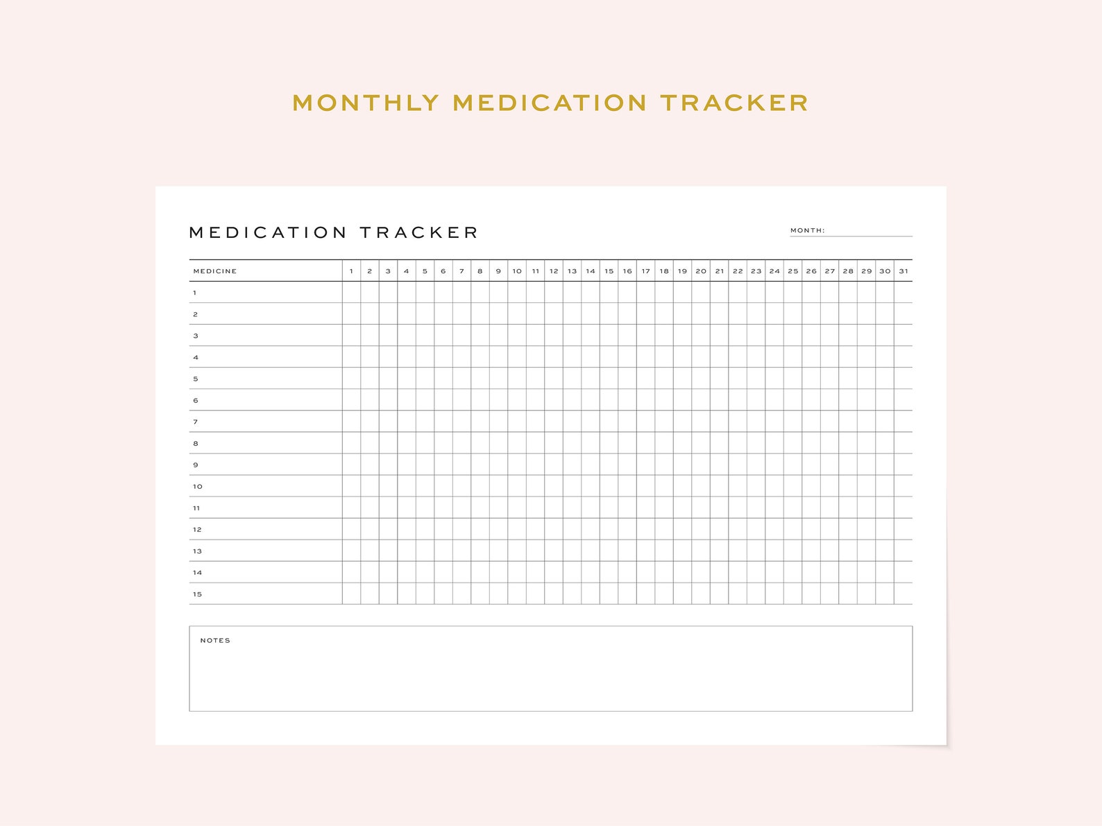 Printable Medication Tracker Fillable Weekly and Monthly - Etsy