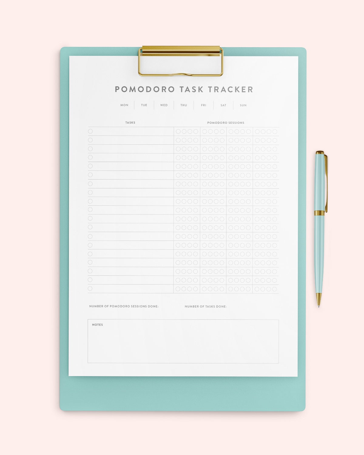 Printable Pomodoro Task Tracker Fillable Pomodoro Work and | Etsy UK