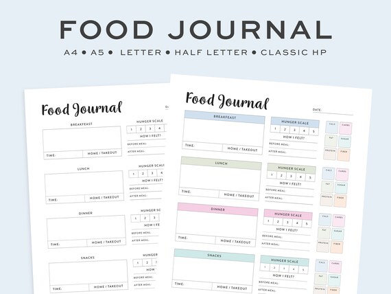 Printable Food Journal Fillable Daily Food Diary Daily - Etsy