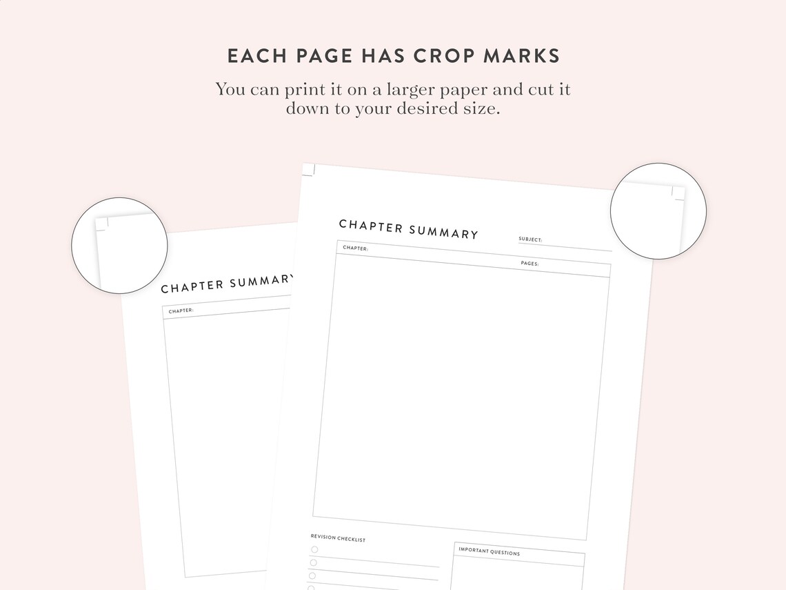 Printable Chapter Summary Planner, Fillable Study Organizer (digital ...