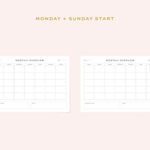 Printable Monthly Overview Planner Fillable Undated Blank - Etsy