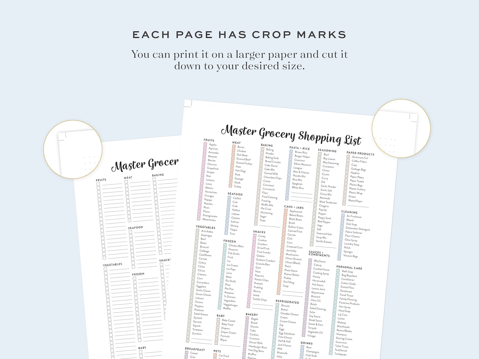 Printable Master Grocery List, Fillable Master Shopping List, Grocery ...