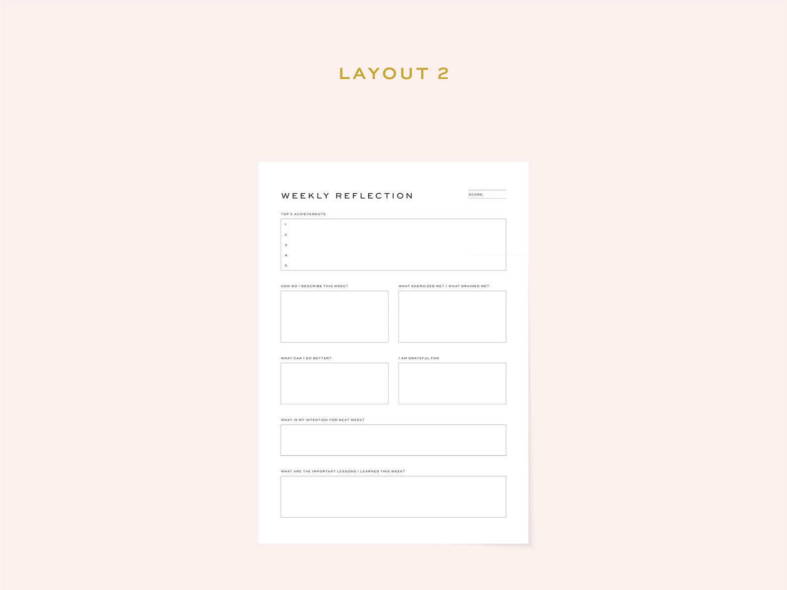 Printable Weekly Reflection Fillable Weekly Review Template - Etsy