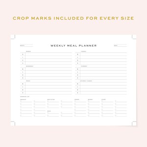 Printable Meal Planner, Fillable | Weekly Meal Planner | 5 Sizes: A4 ...