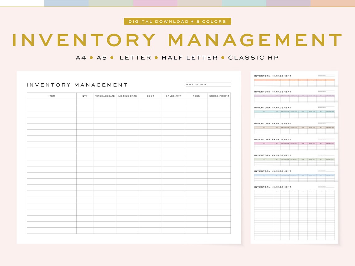 Printable Inventory Management Template Small Business - Etsy