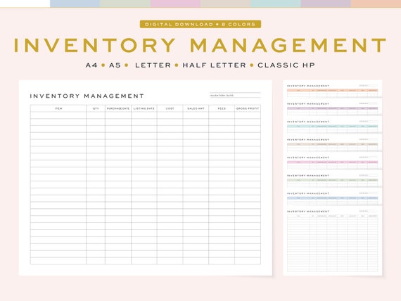 Printable Inventory Management Template Small Business - Etsy
