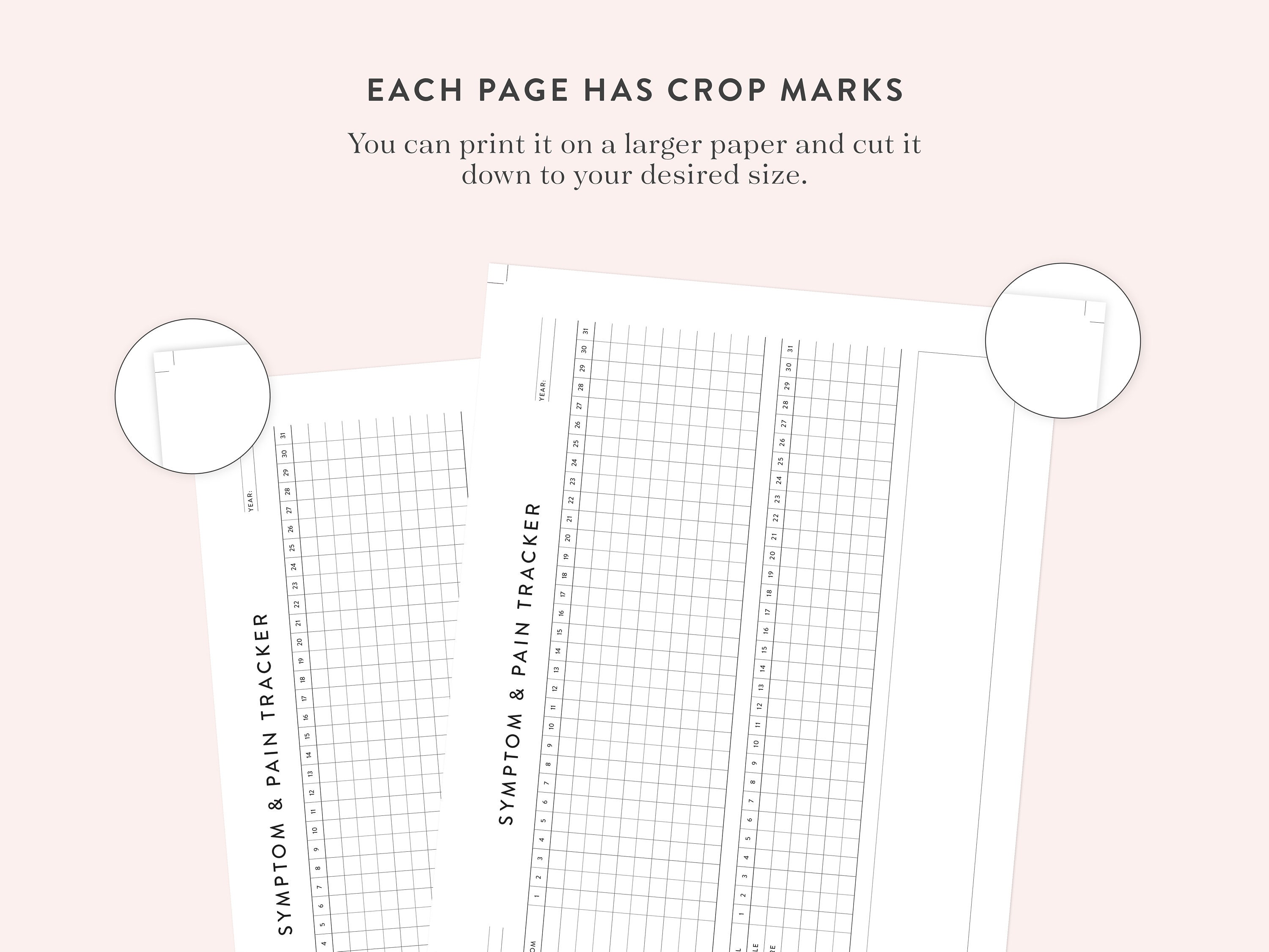 Printable Symptom and Pain Tracker Monthly Pain Level - Etsy UK