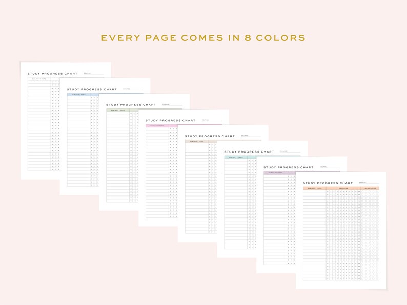 Printable Study Progress Chart Student Study Planner Study - Etsy