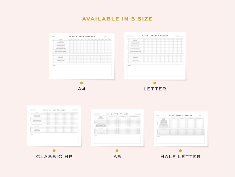 Printable Panic Attack Tracker, Fillable | Panic Attack Symptom Tracker ...