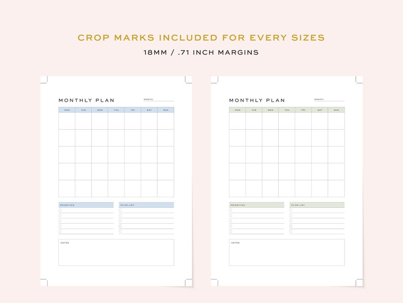 Printable Monthly Work Planner, Fillable | Minimal Monthly Work Planner ...