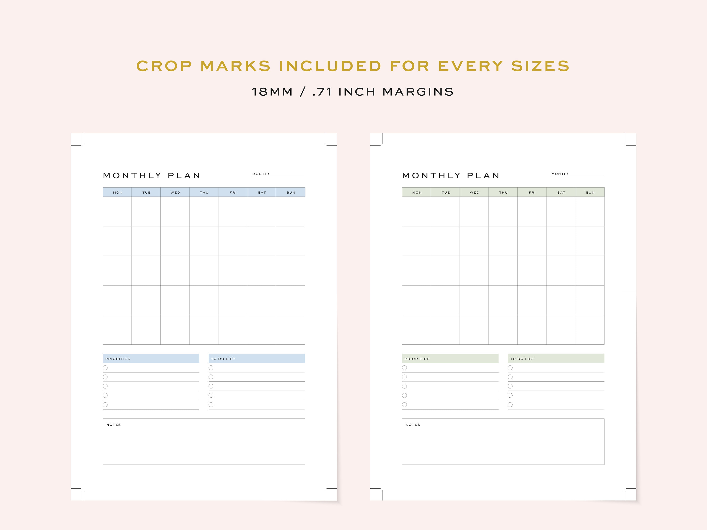 Printable Monthly Work Planner Fillable Minimal Monthly - Etsy