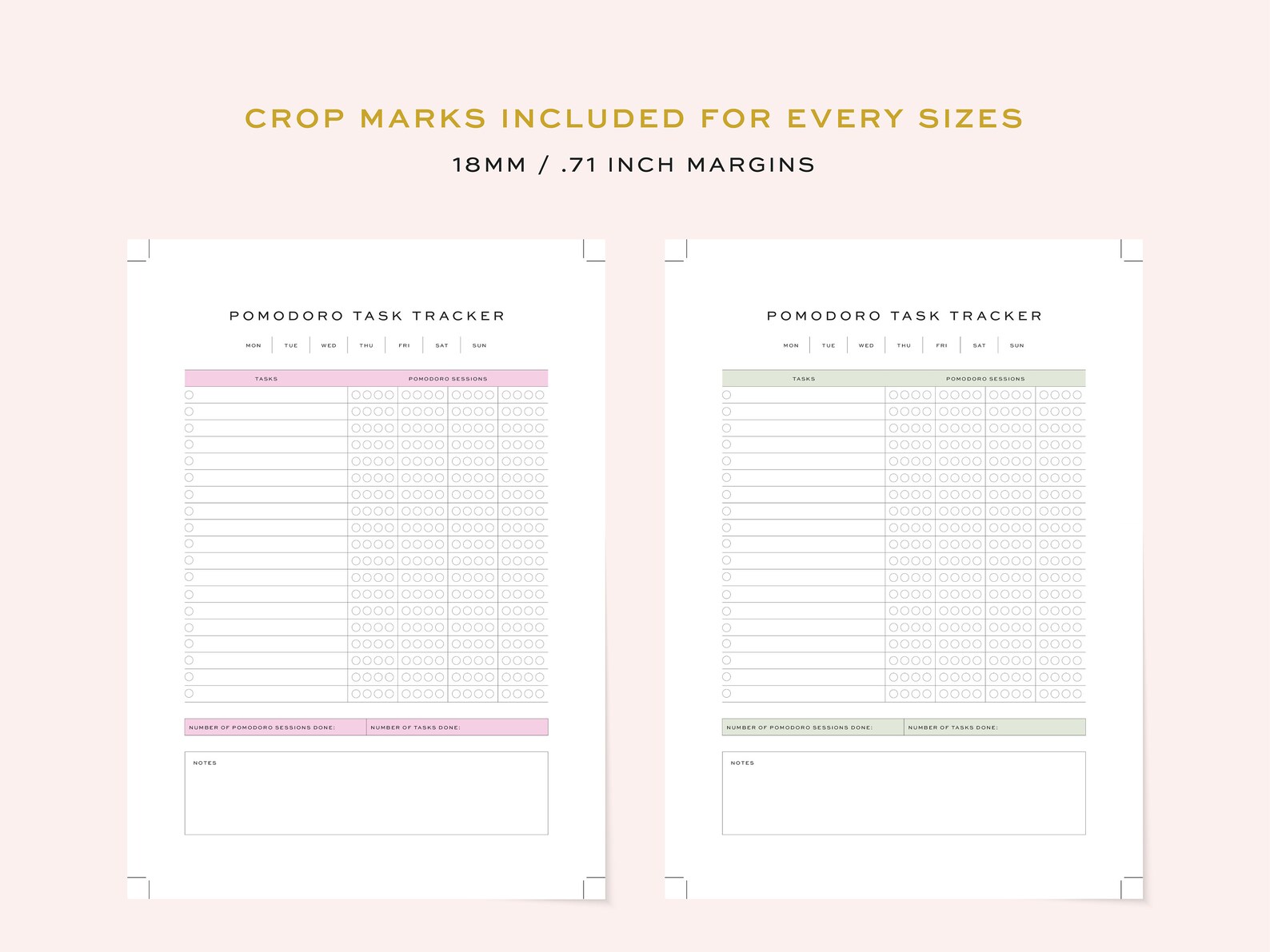 Printable Pomodoro Task Tracker Fillable Pomodoro Work and - Etsy