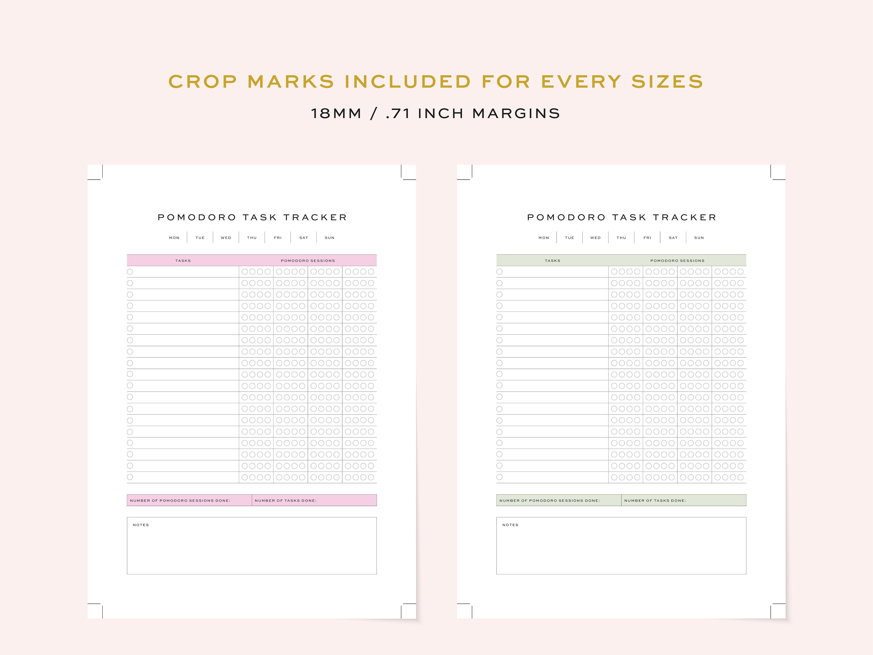 Printable Pomodoro Task Tracker Fillable Pomodoro Work and - Etsy UK