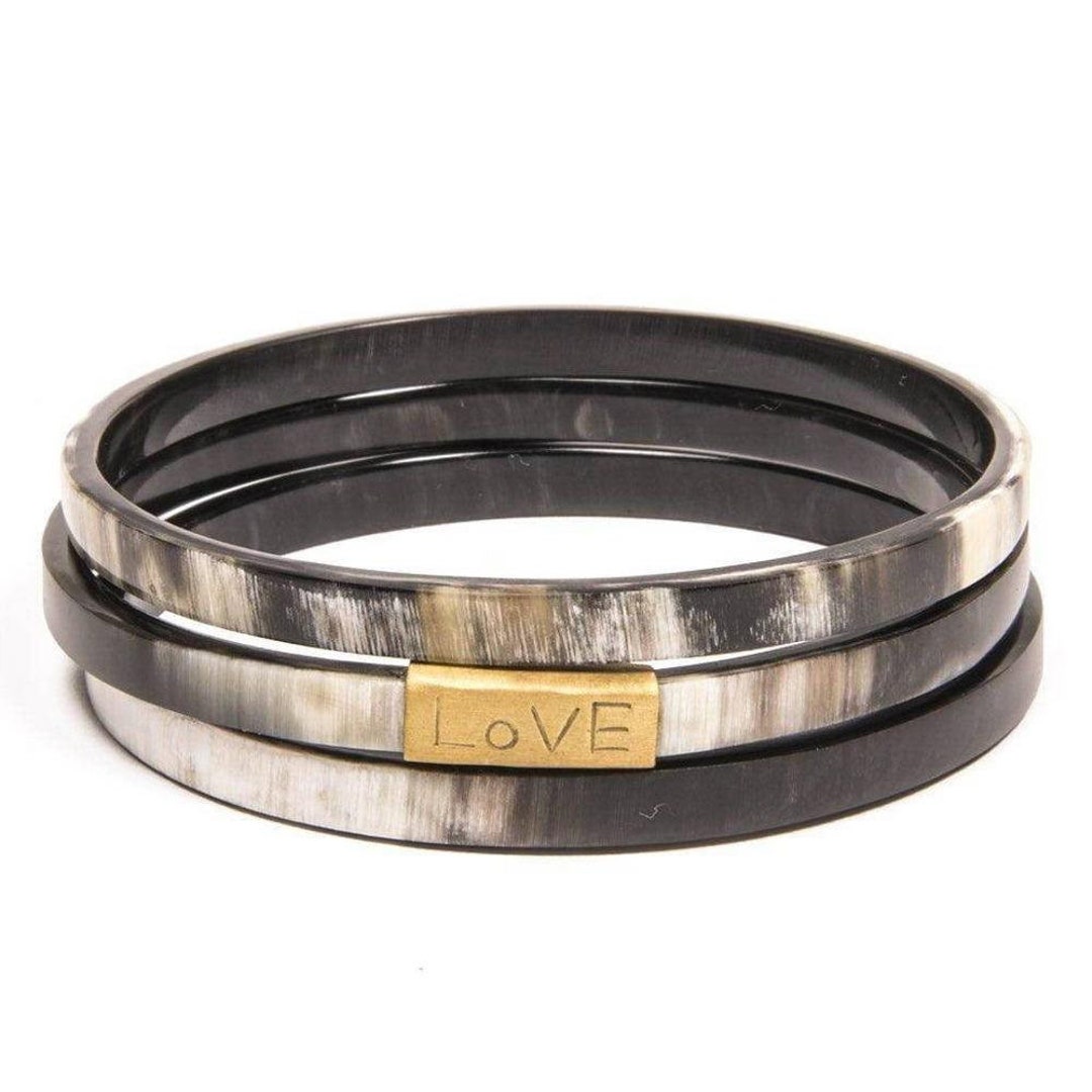 Trinity Horn Bangle - Black & White - Etsy