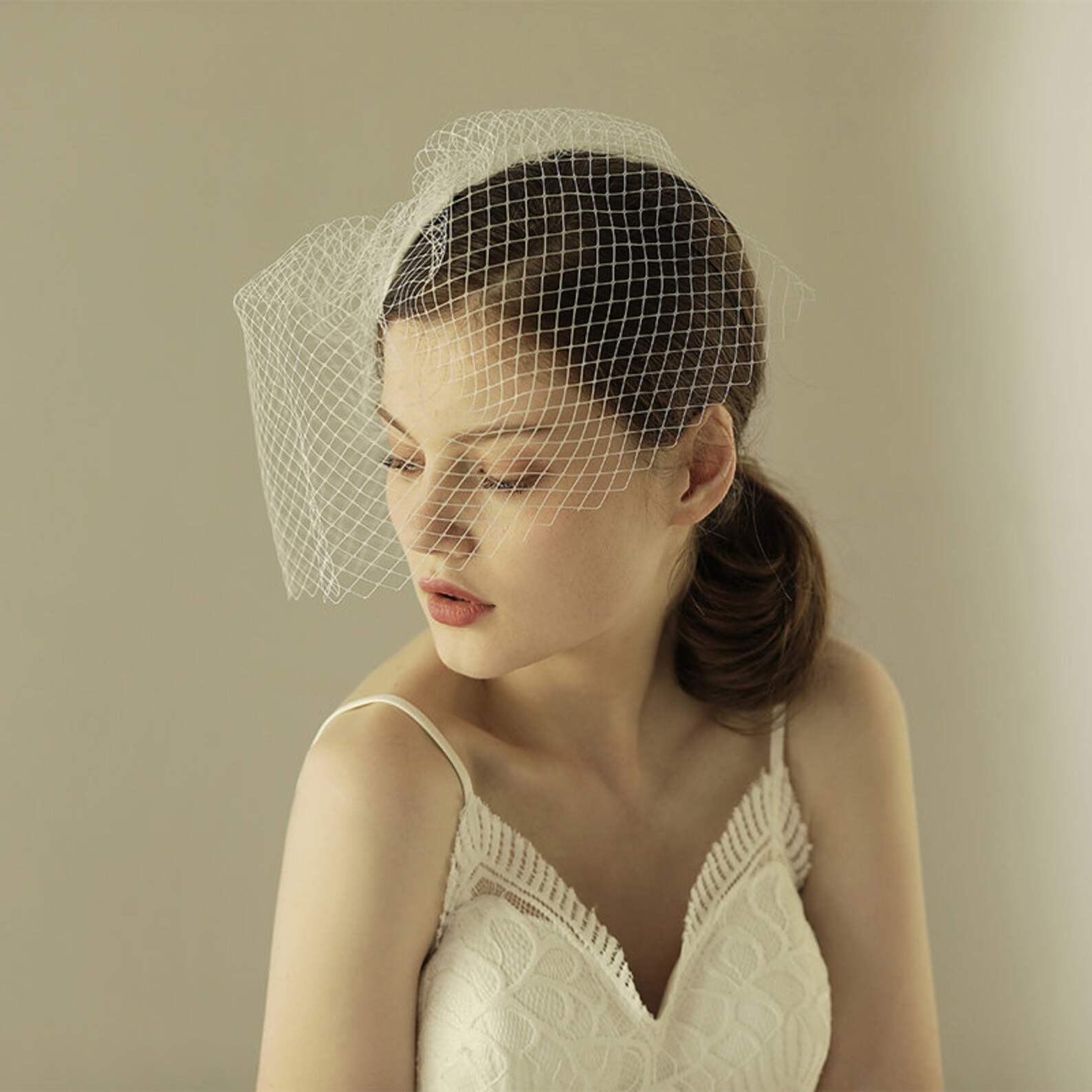 The Netted Organza Bridal Veil - Etsy UK