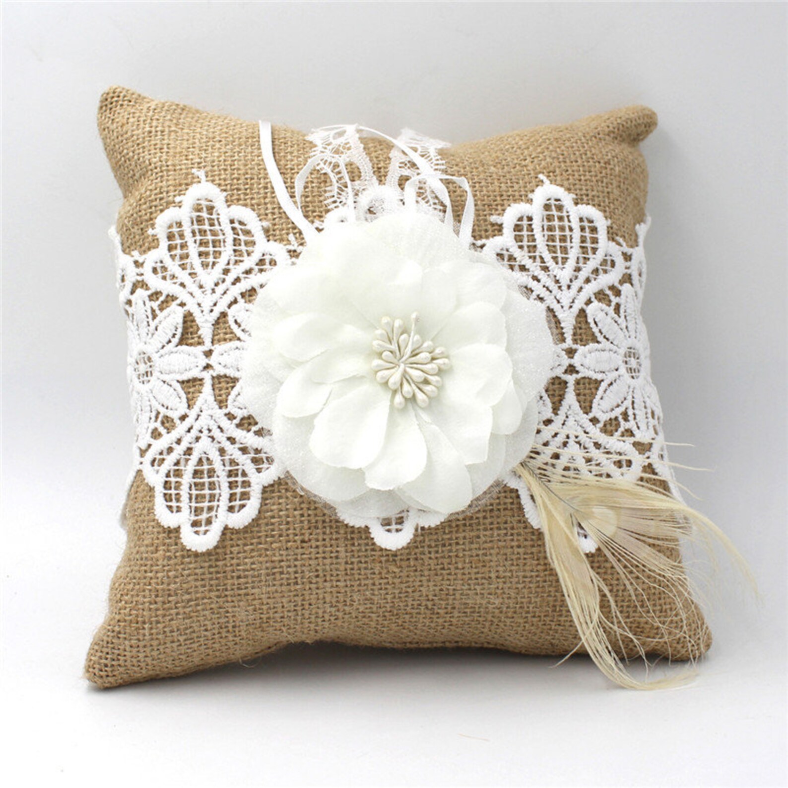 The Natural Linen Handmade Ring Cushion - Etsy UK