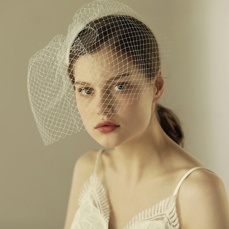 The Netted Organza Bridal Veil - Etsy UK