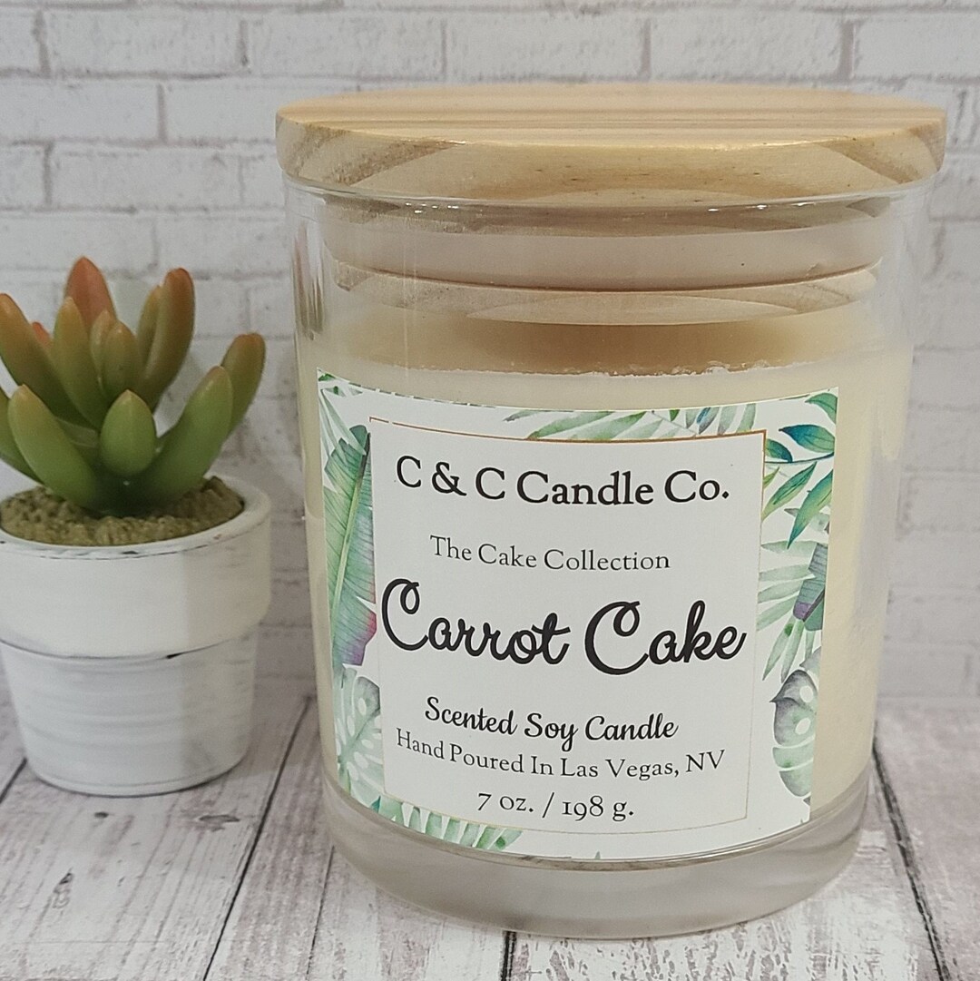Soy Candle | Carrot Cake Scented Candle | Glass Jar With Bamboo Lid ...