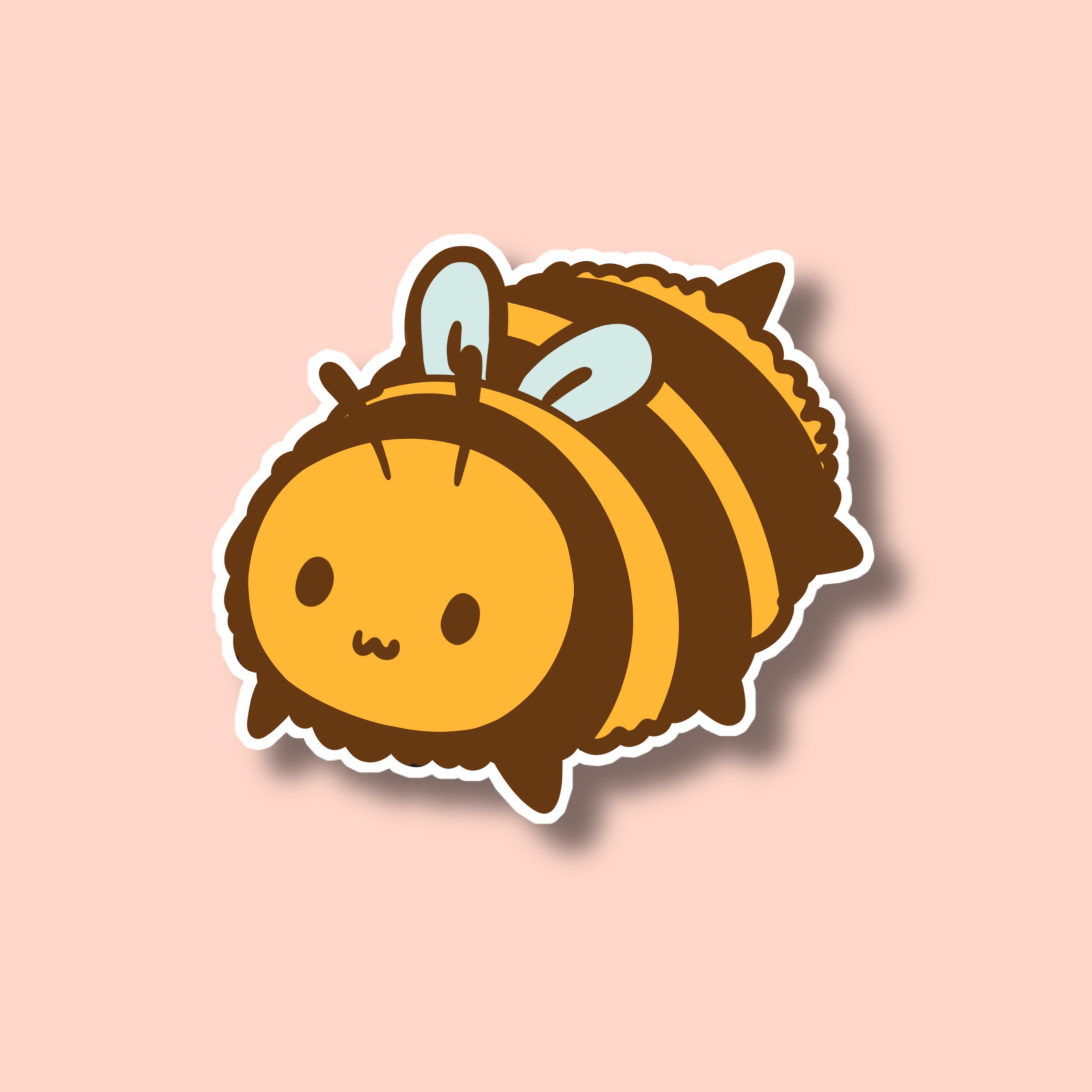Fuzzy Bee Matte Vinyl Waterproof Die-Cut Sticker Kawaii | Etsy