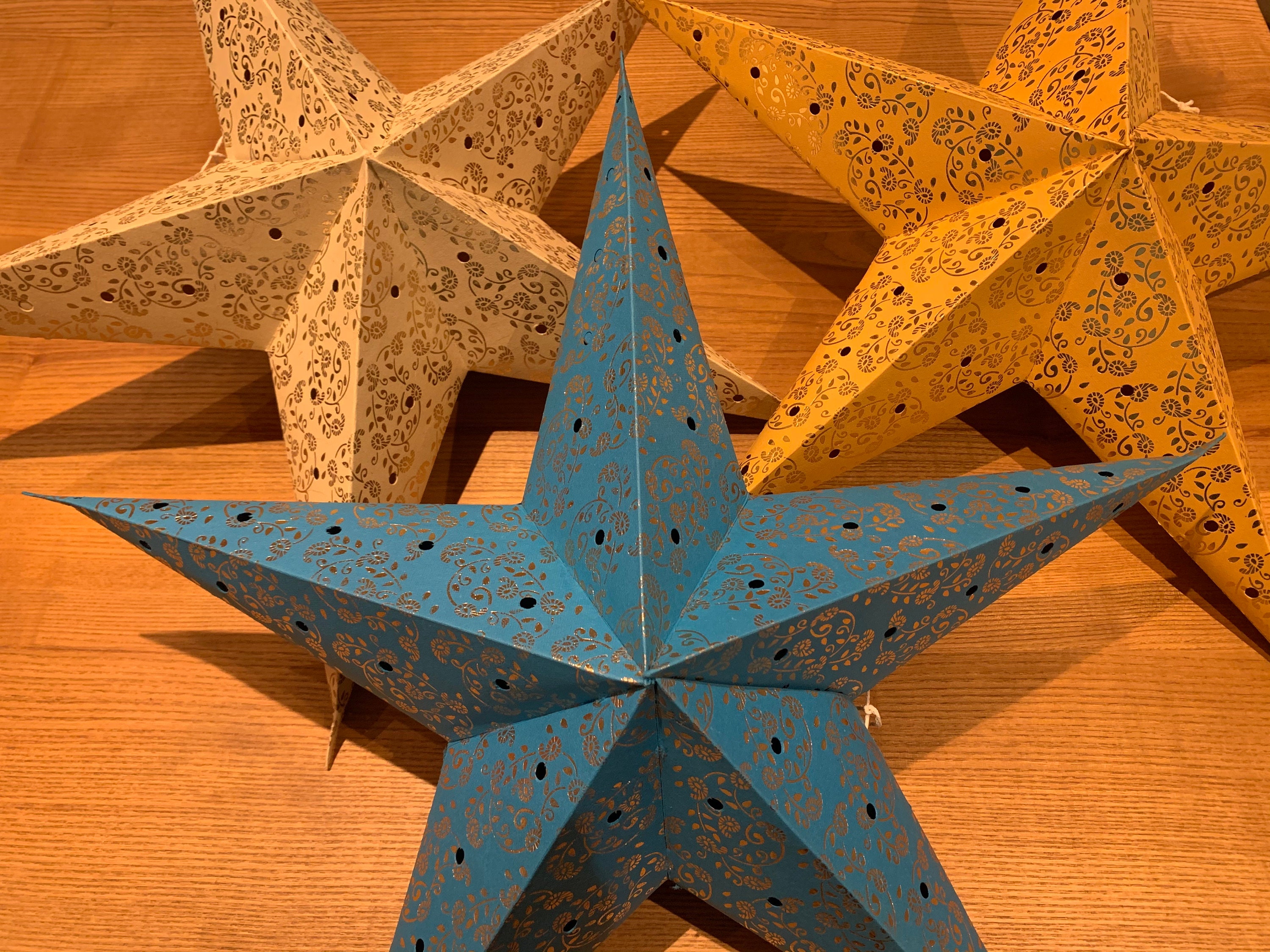 STARS Hand-crafted hanging star decoration made from recycled | Etsy