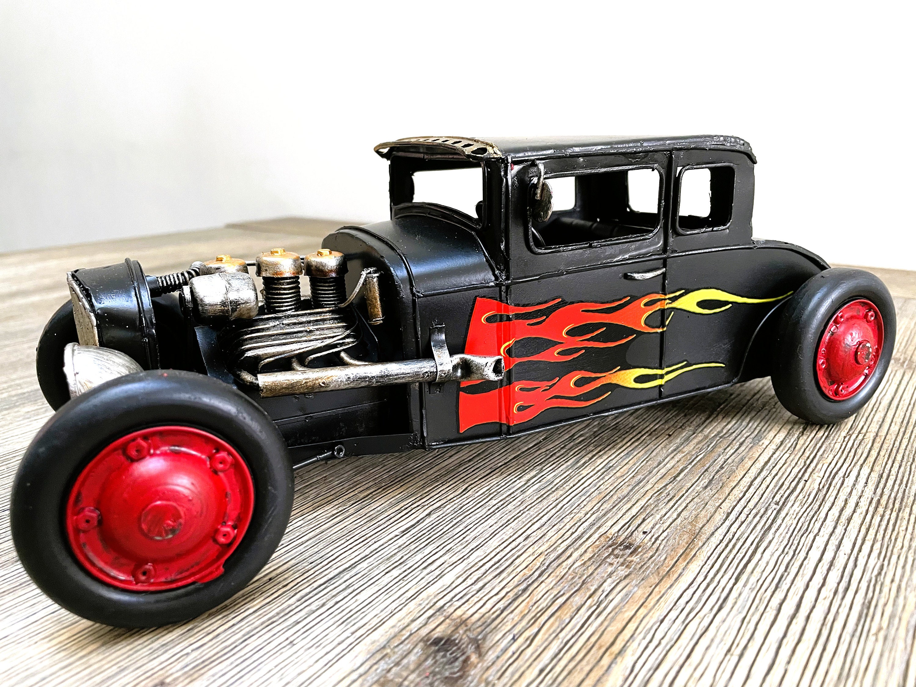 Iconic Hot Rod Metal Model Car Old Timer With Flame Art/ Flame Job. - Etsy