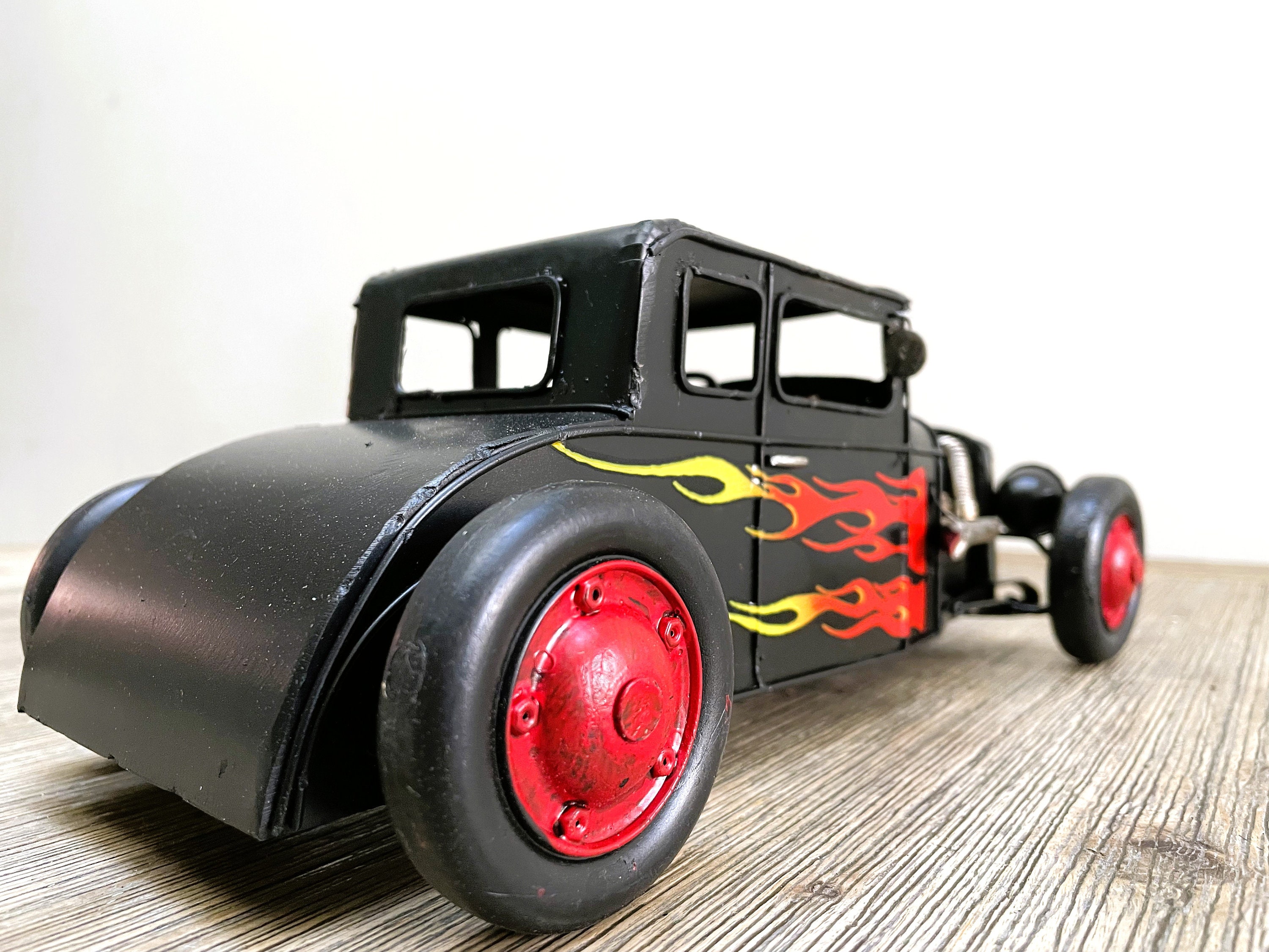 Iconic Hot Rod - Metal Model Car- Old Timer With Flame Art/ Flame Job ...