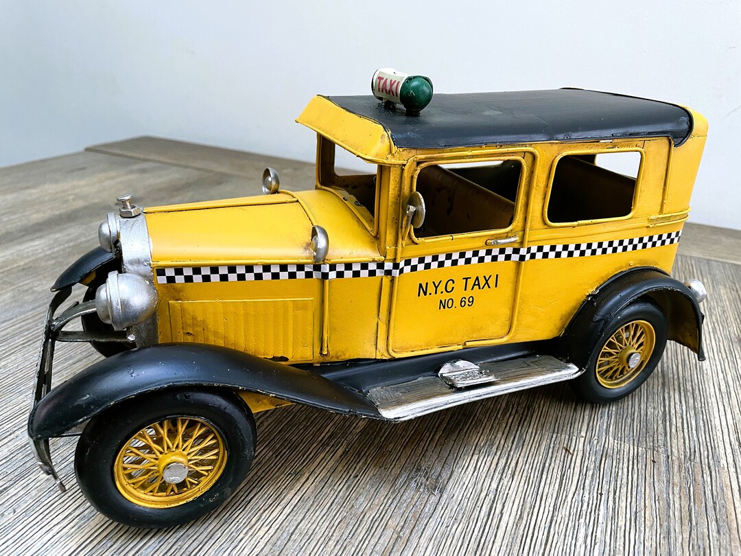 Vintage Yellow Taxi Metal Old Timer Taxi New York City Model Car - Etsy