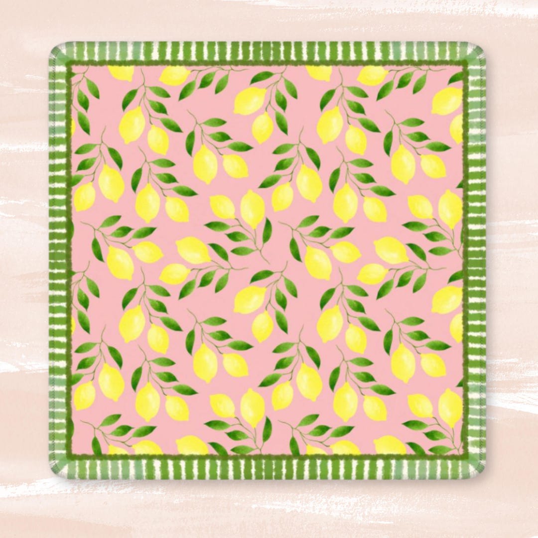 Lemon Mahjong Mat, Pastel Mahjong Gift Mat, Summer Citrus Game Mat ...