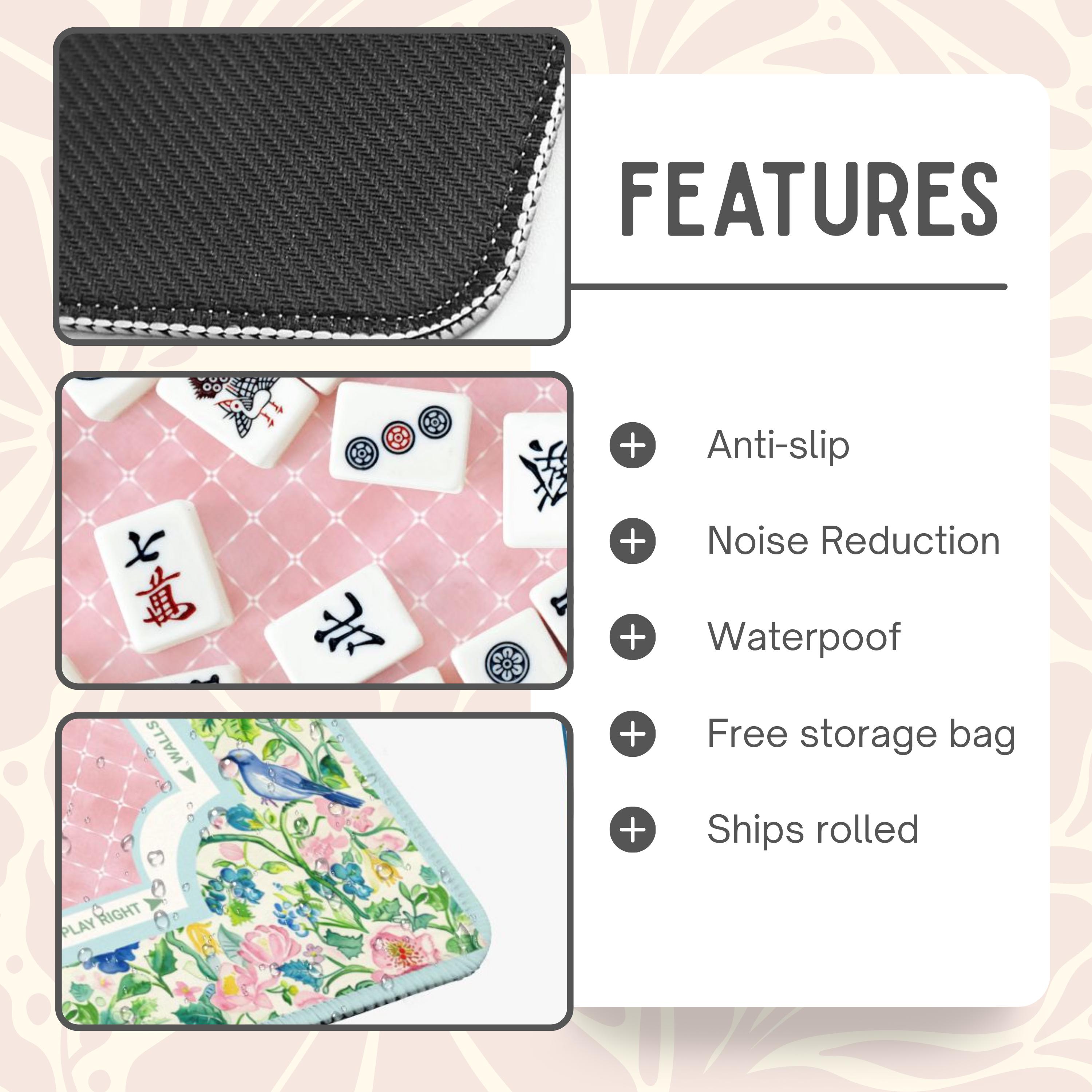 Mahjong Mat Chinoiserie Style, Colorful Mahjong Gift Mat, Pastel Game ...