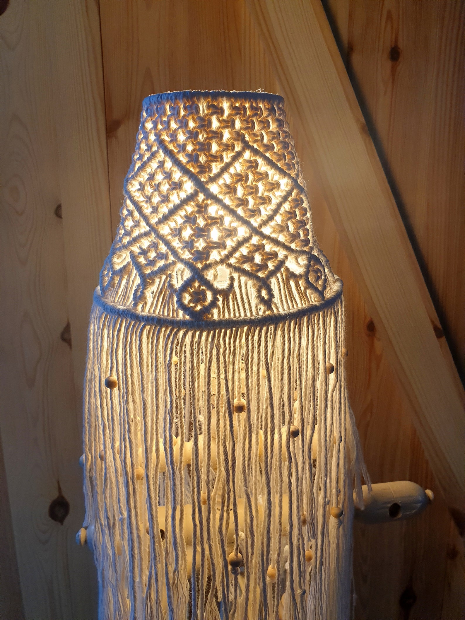 Macrame Lampshade Small Macrame Lamp Macrame Chandelier | Etsy