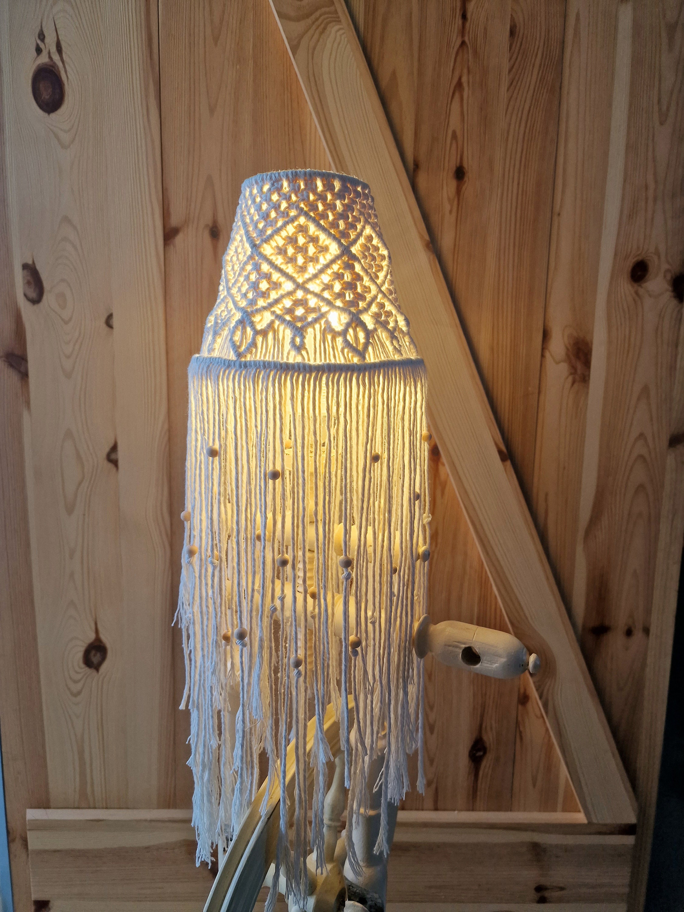 Macrame Lampshade Small, Macrame Lamp, Macrame Chandelier, Macrame ...