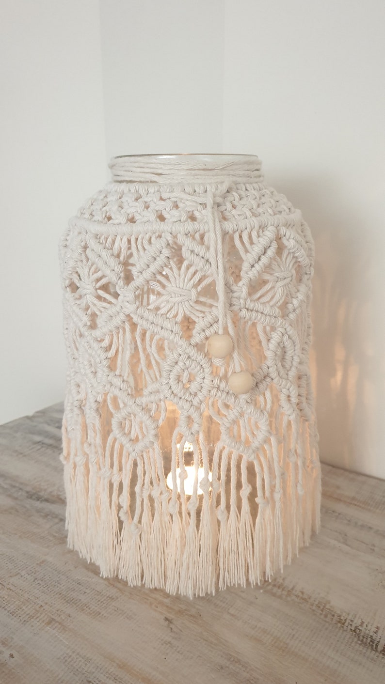 Macrame Lantern XXL Jar Macrame Candle Holder Macramee - Etsy