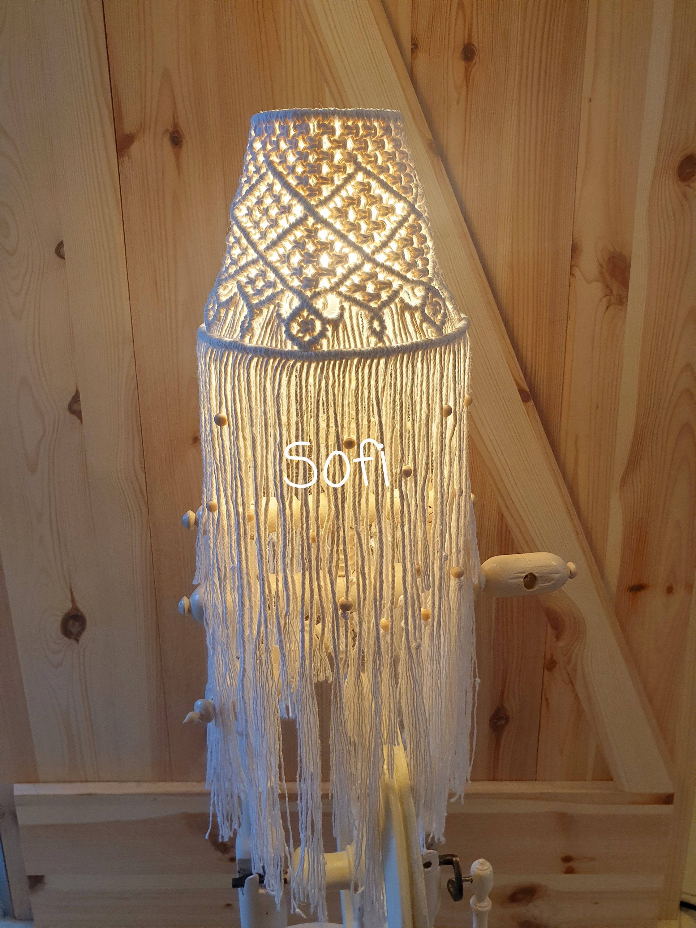 Macrame Lampshade Small Macrame Lamp Macrame Chandelier | Etsy