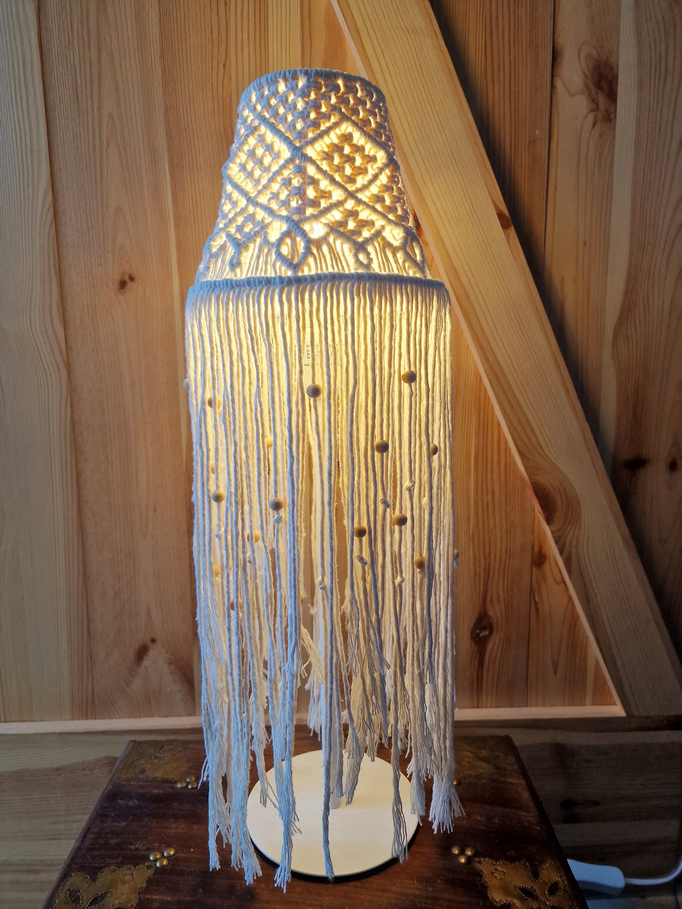 Macrame Lampshade Small, Macrame Lamp, Macrame Chandelier, Macrame ...