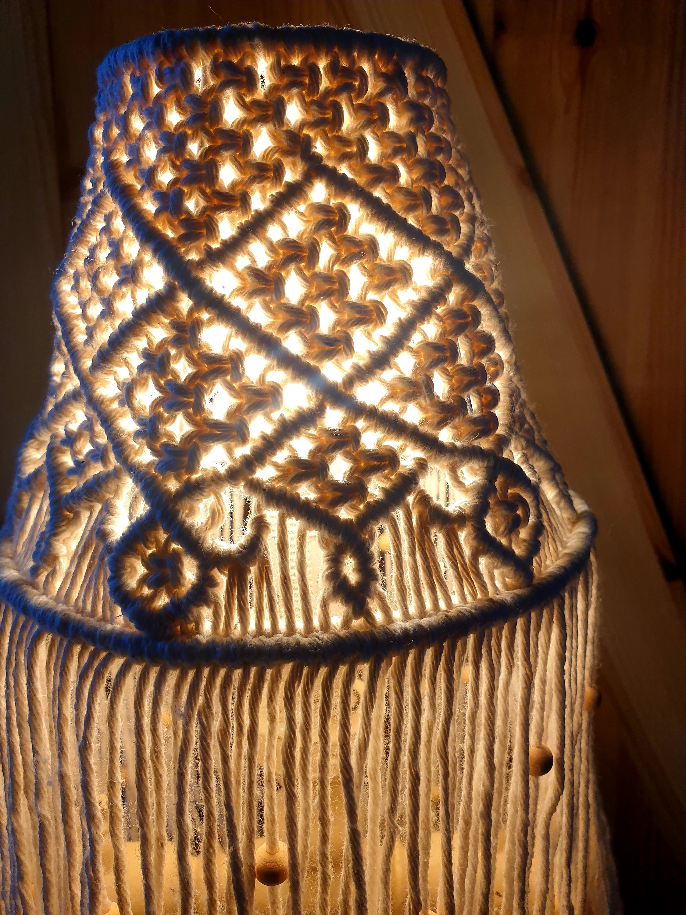 Macrame Lampshade Small Macrame Lamp Macrame Chandelier | Etsy