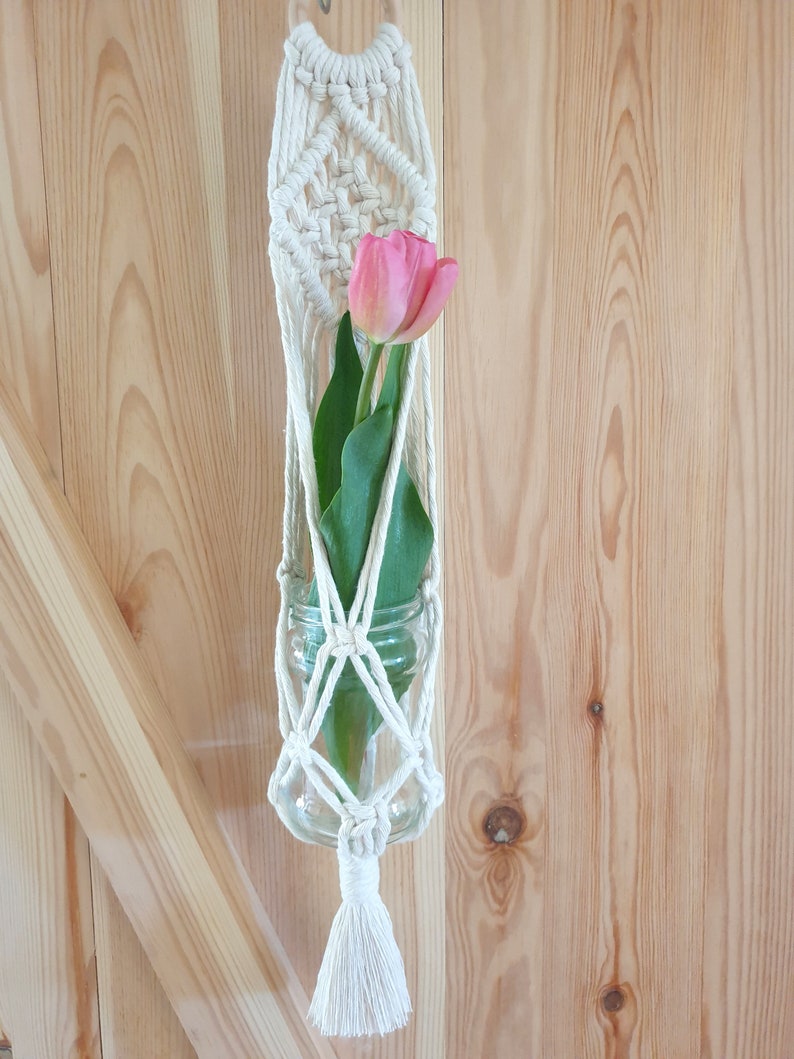 Macrame Jar Hanger Set, Eco Cotton Hanging Planter - Etsy